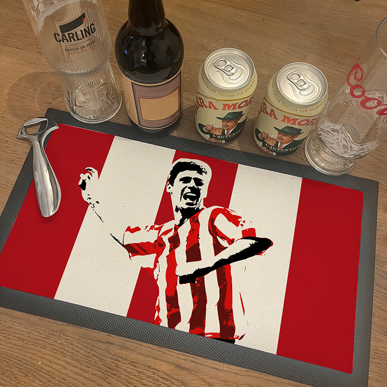 Niall Quinn Red & White SAFC Mackem Bar Mat – Mackem Cards
