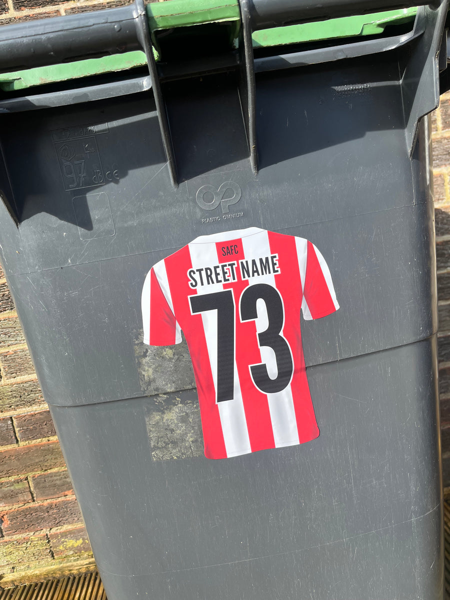 SAFC Home Shirt Wheelie Bin Sticker With Your House Number And Street ...