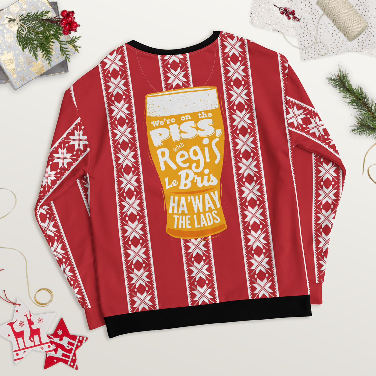 We're On The Piss With Regis Le Bris SAFC Mackem Christmas Jumper ...