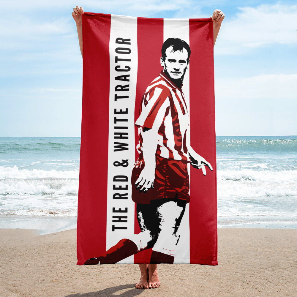 John Kay Red and White Tractor SAFC Mackem Towel – Mackem Cards